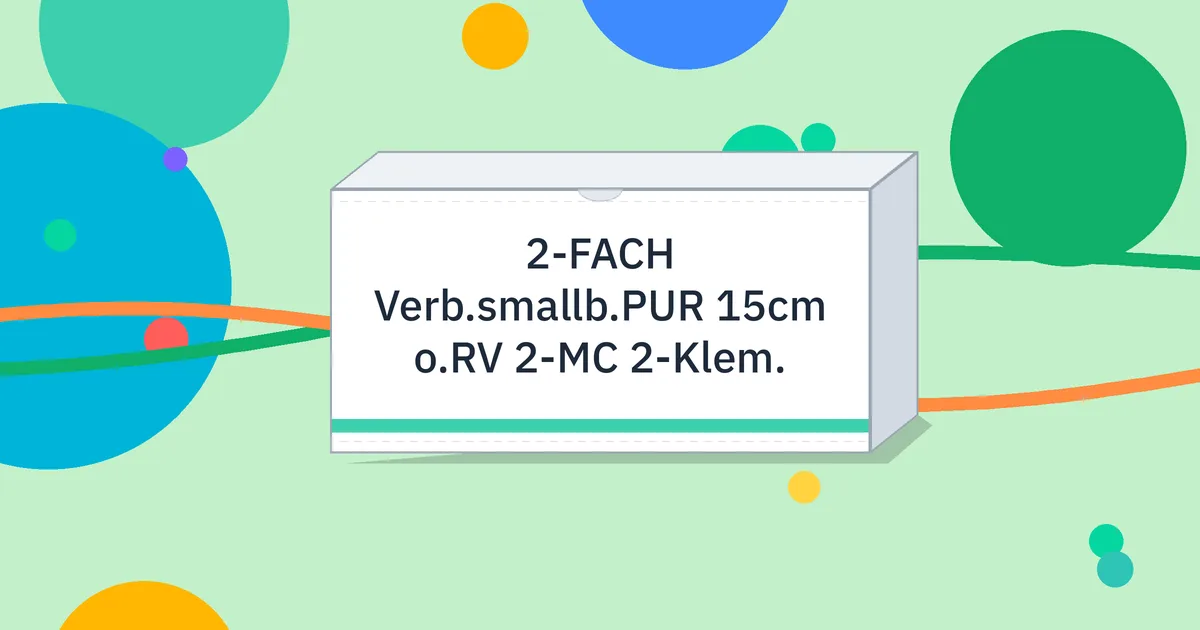 Symbolbild: Packung mit der Aufschrift 2-FACH Verb.smallb.PUR 15cm o.RV 2-MC 2-Klem. (PZN 19514747) – Verfügbarkeit und Bezug in Apotheken in Frankfurt am Main