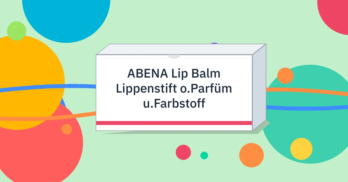Symbolbild: Packung mit der Aufschrift ABENA Lip Balm Lippenstift o.Parfüm u.Farbstoff (PZN 18377691) – Verfügbarkeit und Bezug in Apotheken in Frankfurt am Main