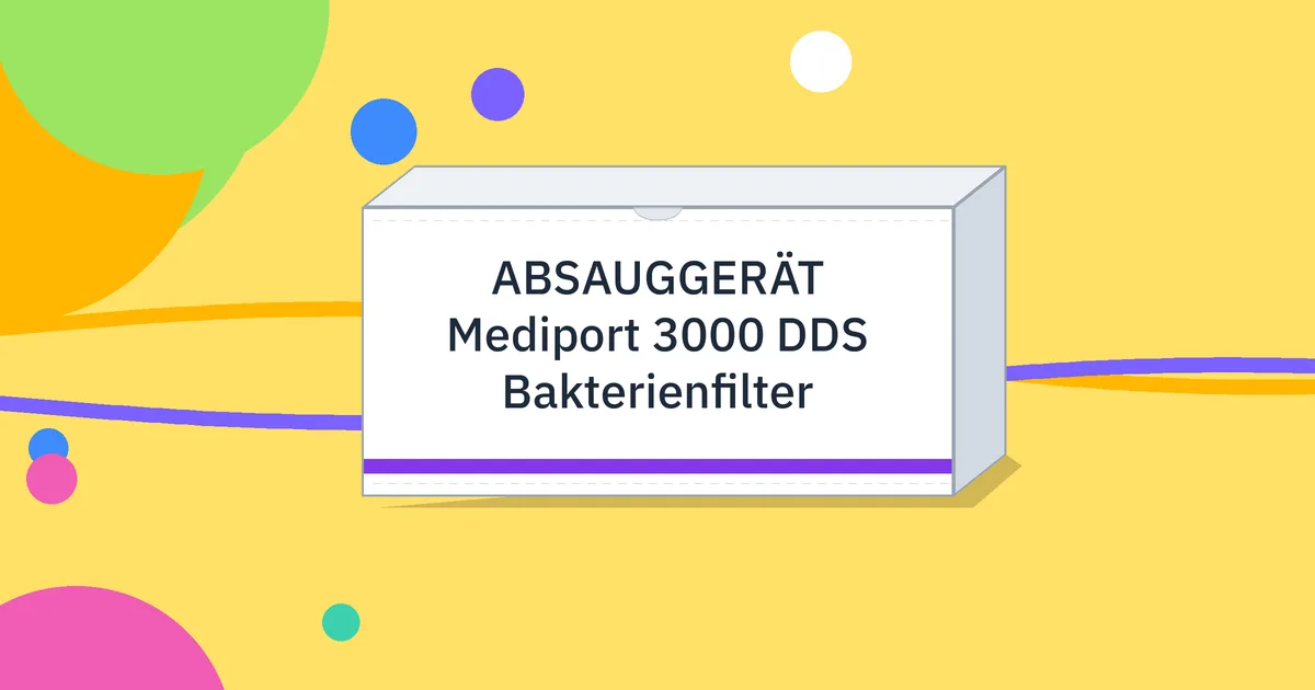 Symbolbild: Packung mit der Aufschrift ABSAUGGERÄT Mediport 3000 DDS Bakterienfilter (PZN 00747087) – Verfügbarkeit und Bezug in Apotheken in Frankfurt am Main