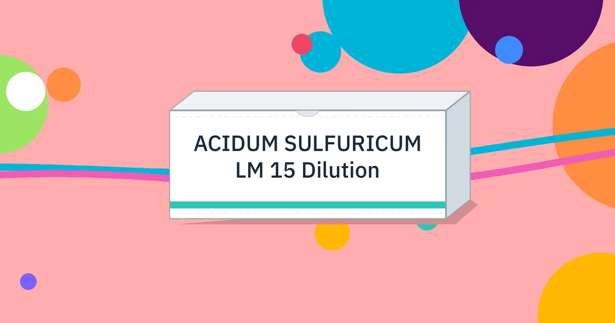 Symbolbild: Packung mit der Aufschrift ACIDUM SULFURICUM LM 15 Dilution (PZN 12754075) – Verfügbarkeit und Bezug in Apotheken in Frankfurt am Main