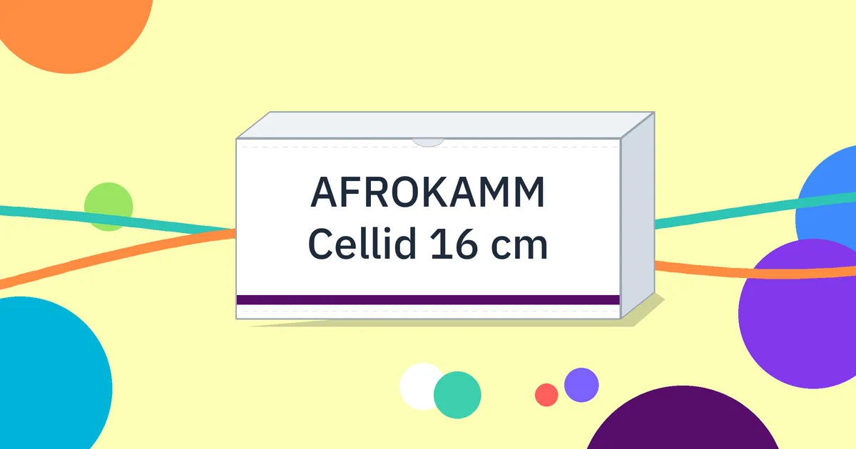 Symbolbild: Packung mit der Aufschrift AFROKAMM Cellid 16 cm (PZN 17289861) – Verfügbarkeit und Bezug in Apotheken in Frankfurt am Main