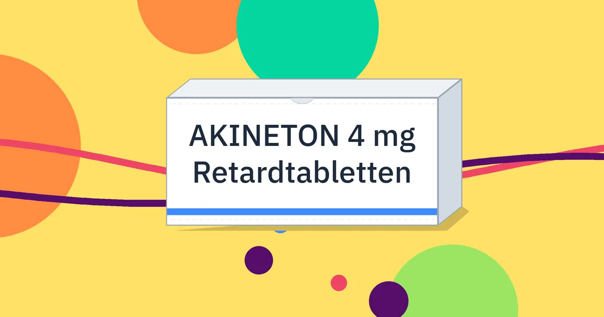 Symbolbild: Packung mit der Aufschrift AKINETON 4 mg Retardtabletten (PZN 05023744) – Verfügbarkeit und Bezug in Apotheken in Frankfurt am Main
