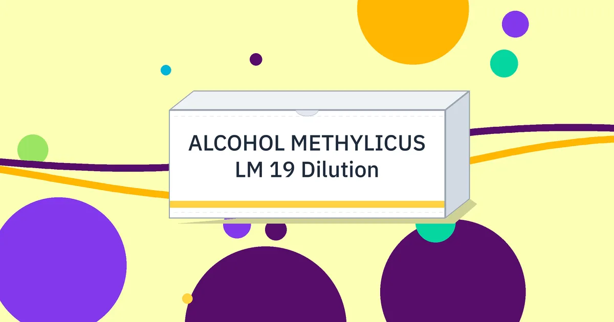 Symbolbild: Packung mit der Aufschrift ALCOHOL METHYLICUS LM 19 Dilution (PZN 13309319) – Verfügbarkeit und Bezug in Apotheken in Frankfurt am Main