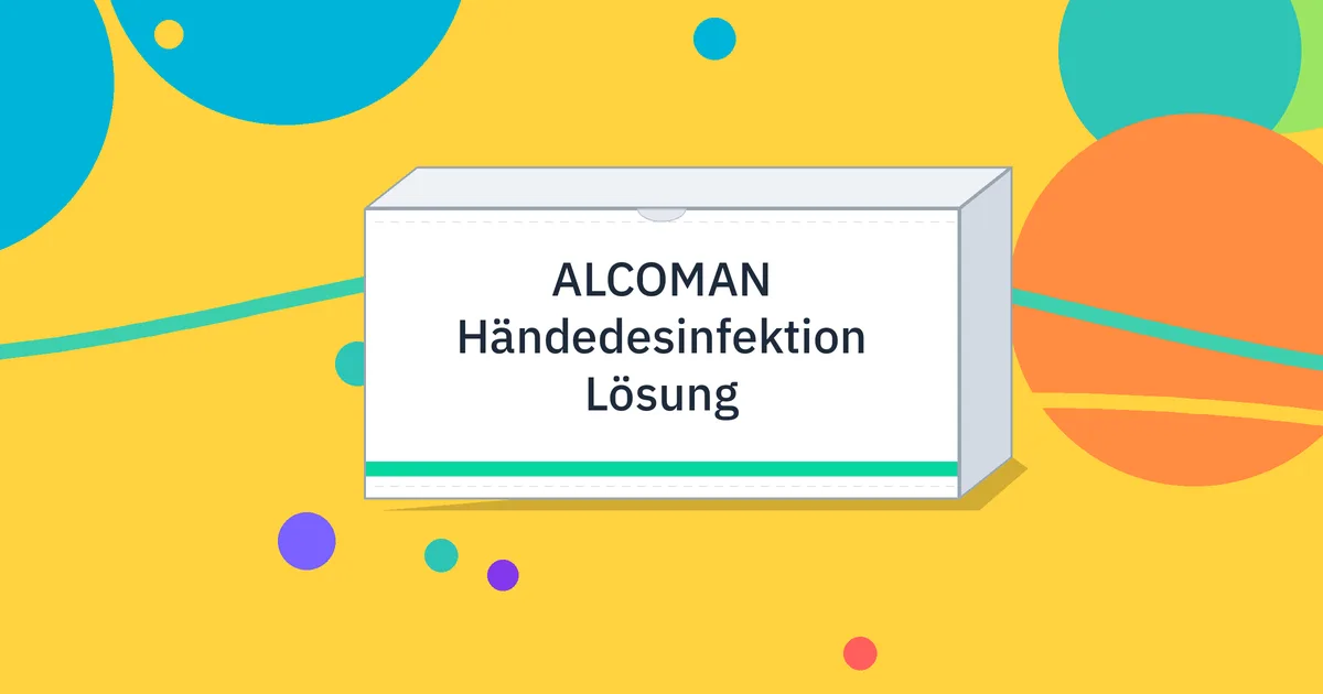 Symbolbild: Packung mit der Aufschrift ALCOMAN Händedesinfektion Lösung (PZN 00066482) – Verfügbarkeit und Bezug in Apotheken in Frankfurt am Main