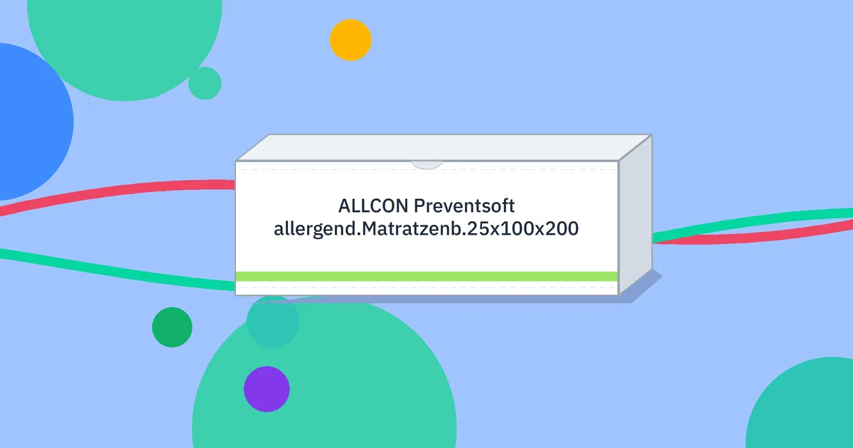 Symbolbild: Packung mit der Aufschrift ALLCON Preventsoft allergend.Matratzenb.25x100x200 (PZN 12445463) – Verfügbarkeit und Bezug in Apotheken in Frankfurt am Main