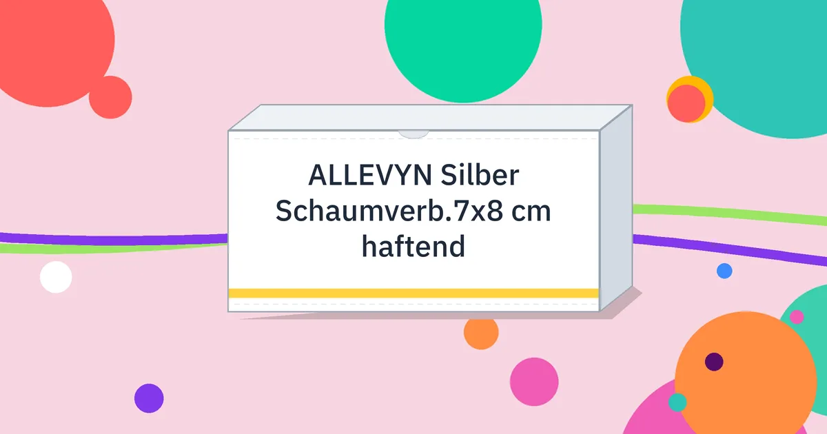 Symbolbild: Packung mit der Aufschrift ALLEVYN Silber Schaumverb.7x8 cm haftend (PZN 11155579) – Verfügbarkeit und Bezug in Apotheken in Frankfurt am Main