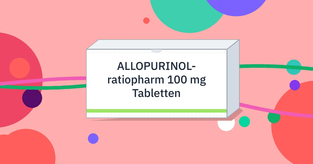 Symbolbild: Packung mit der Aufschrift ALLOPURINOL-ratiopharm 100 mg Tabletten (PZN 01686198) – Verfügbarkeit und Bezug in Apotheken in Frankfurt am Main