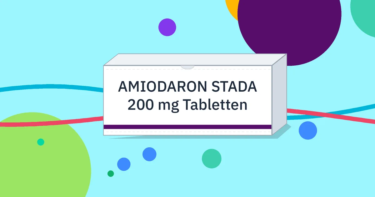 Symbolbild: Packung mit der Aufschrift AMIODARON STADA 200 mg Tabletten (PZN 00748419) – Verfügbarkeit und Bezug in Apotheken in Frankfurt am Main