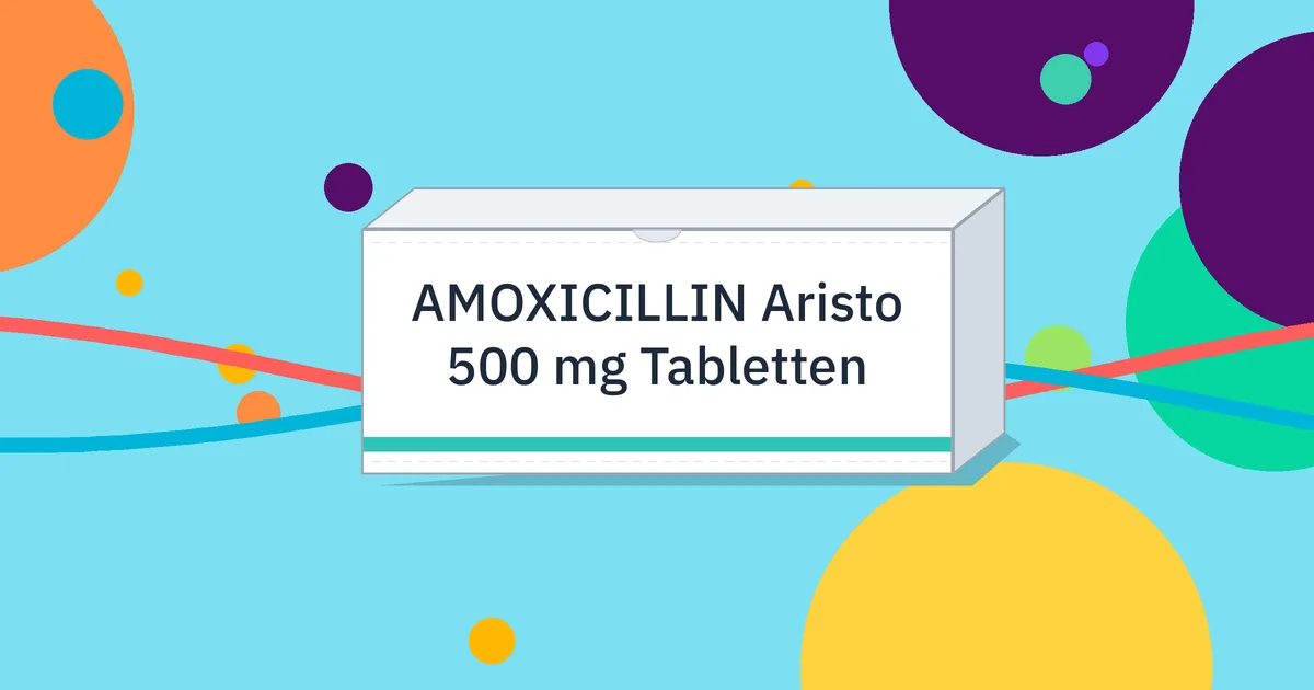 Symbolbild: Packung mit der Aufschrift AMOXICILLIN Aristo 500 mg Tabletten (PZN 17302573) – Verfügbarkeit und Bezug in Apotheken in Frankfurt am Main