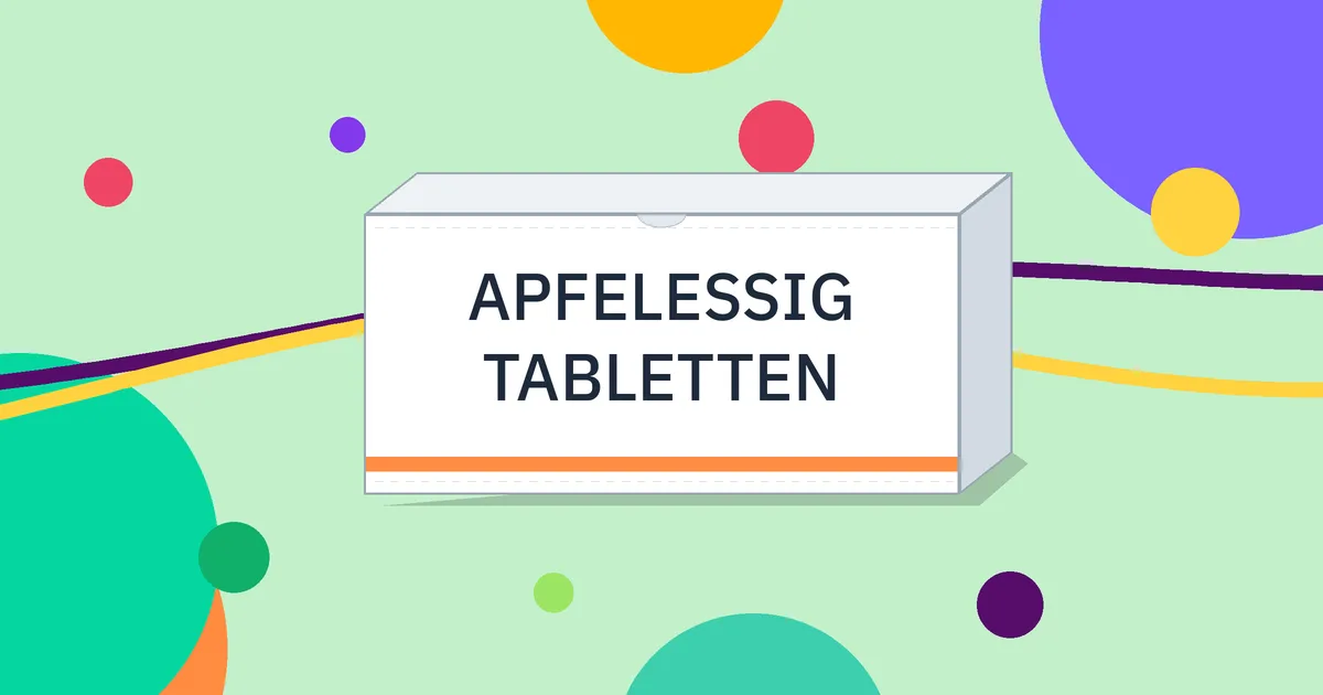 Symbolbild: Packung mit der Aufschrift APFELESSIG TABLETTEN (PZN 10124269) – Verfügbarkeit und Bezug in Apotheken in Frankfurt am Main