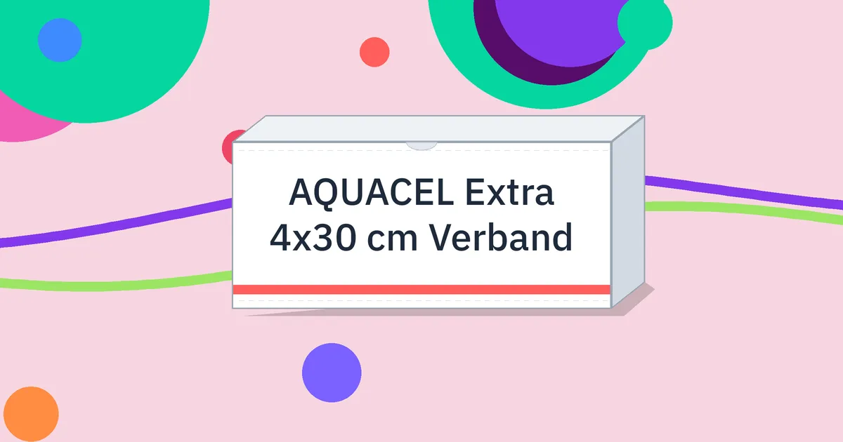Symbolbild: Packung mit der Aufschrift AQUACEL Extra 4x30 cm Verband (PZN 17909720) – Verfügbarkeit und Bezug in Apotheken in Frankfurt am Main