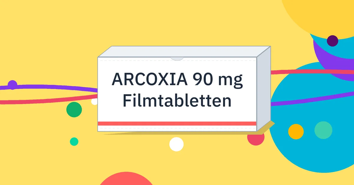 Symbolbild: Packung mit der Aufschrift ARCOXIA 90 mg Filmtabletten (PZN 03333736) – Verfügbarkeit und Bezug in Apotheken in Frankfurt am Main
