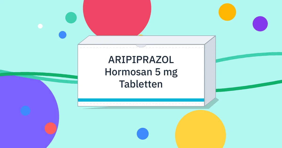 Symbolbild: Packung mit der Aufschrift ARIPIPRAZOL Hormosan 5 mg Tabletten (PZN 10754303) – Verfügbarkeit und Bezug in Apotheken in Frankfurt am Main