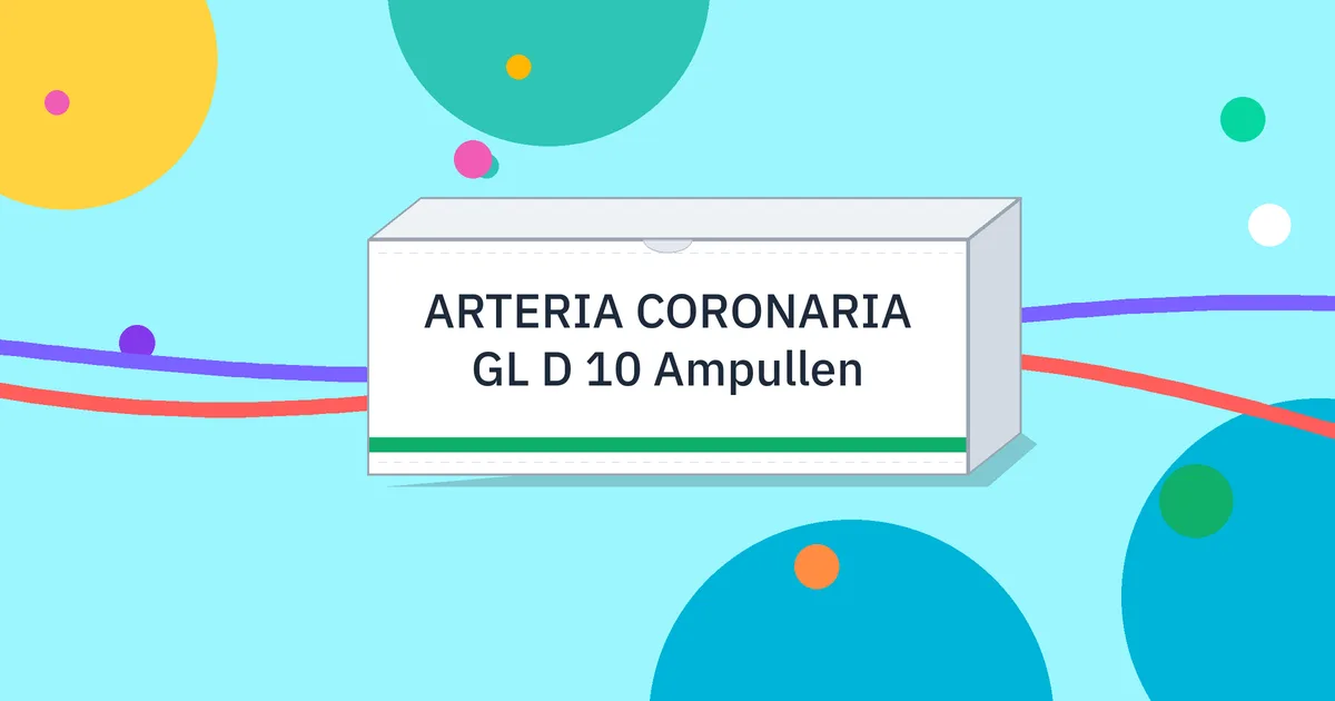 Symbolbild: Packung mit der Aufschrift ARTERIA CORONARIA GL D 10 Ampullen (PZN 03359285) – Verfügbarkeit und Bezug in Apotheken in Frankfurt am Main