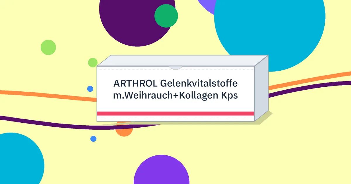 Symbolbild: Packung mit der Aufschrift ARTHROL Gelenkvitalstoffe m.Weihrauch+Kollagen Kps (PZN 18660346) – Verfügbarkeit und Bezug in Apotheken in Frankfurt am Main