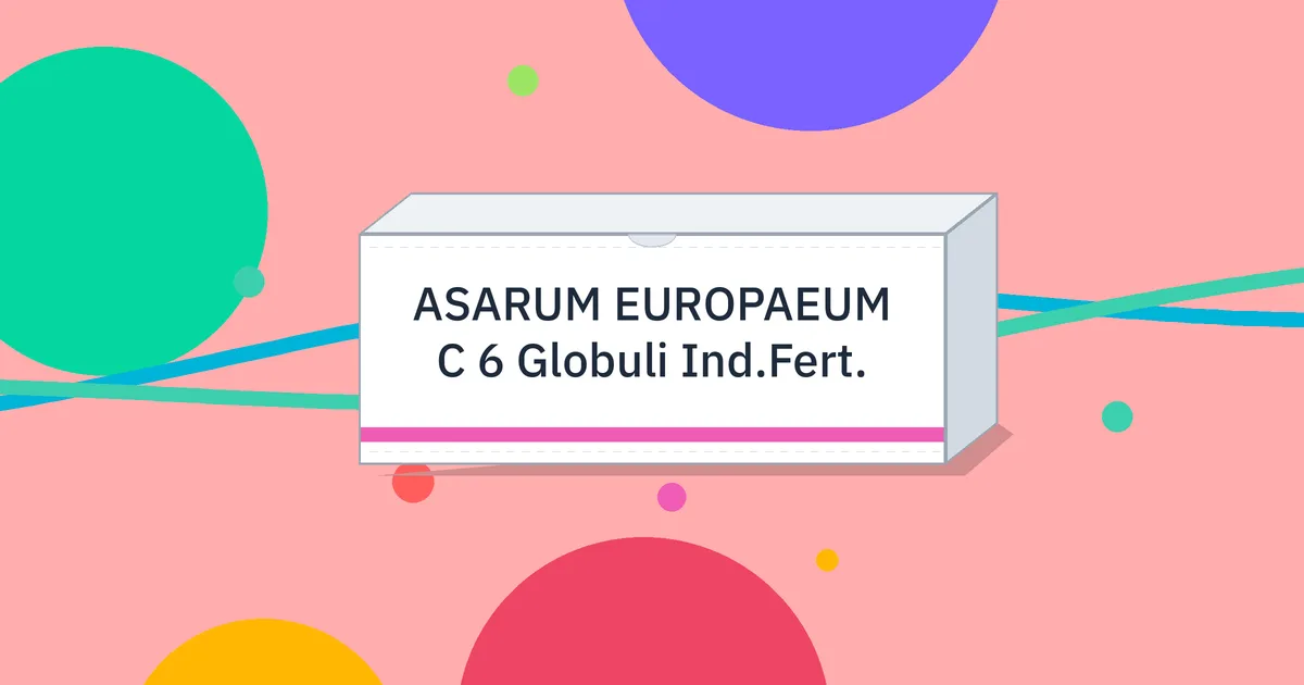 Symbolbild: Packung mit der Aufschrift ASARUM EUROPAEUM C 6 Globuli Ind.Fert. (PZN 17677787) – Verfügbarkeit und Bezug in Apotheken in Frankfurt am Main
