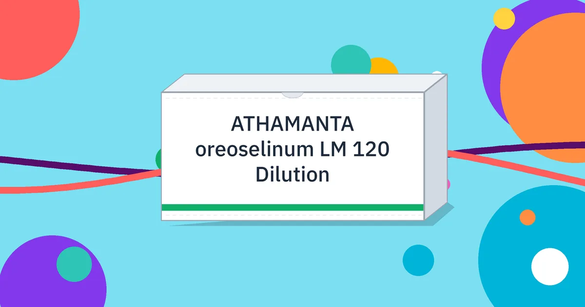 Symbolbild: Packung mit der Aufschrift ATHAMANTA oreoselinum LM 120 Dilution (PZN 13406525) – Verfügbarkeit und Bezug in Apotheken in Frankfurt am Main