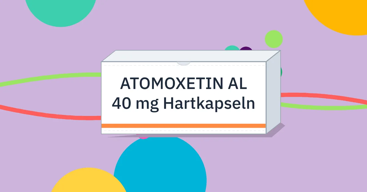 Symbolbild: Packung mit der Aufschrift ATOMOXETIN AL 40 mg Hartkapseln (PZN 14374000) – Verfügbarkeit und Bezug in Apotheken in Frankfurt am Main