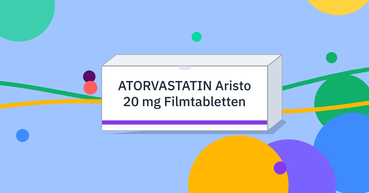Symbolbild: Packung mit der Aufschrift ATORVASTATIN Aristo 20 mg Filmtabletten (PZN 09670009) – Verfügbarkeit und Bezug in Apotheken in Frankfurt am Main