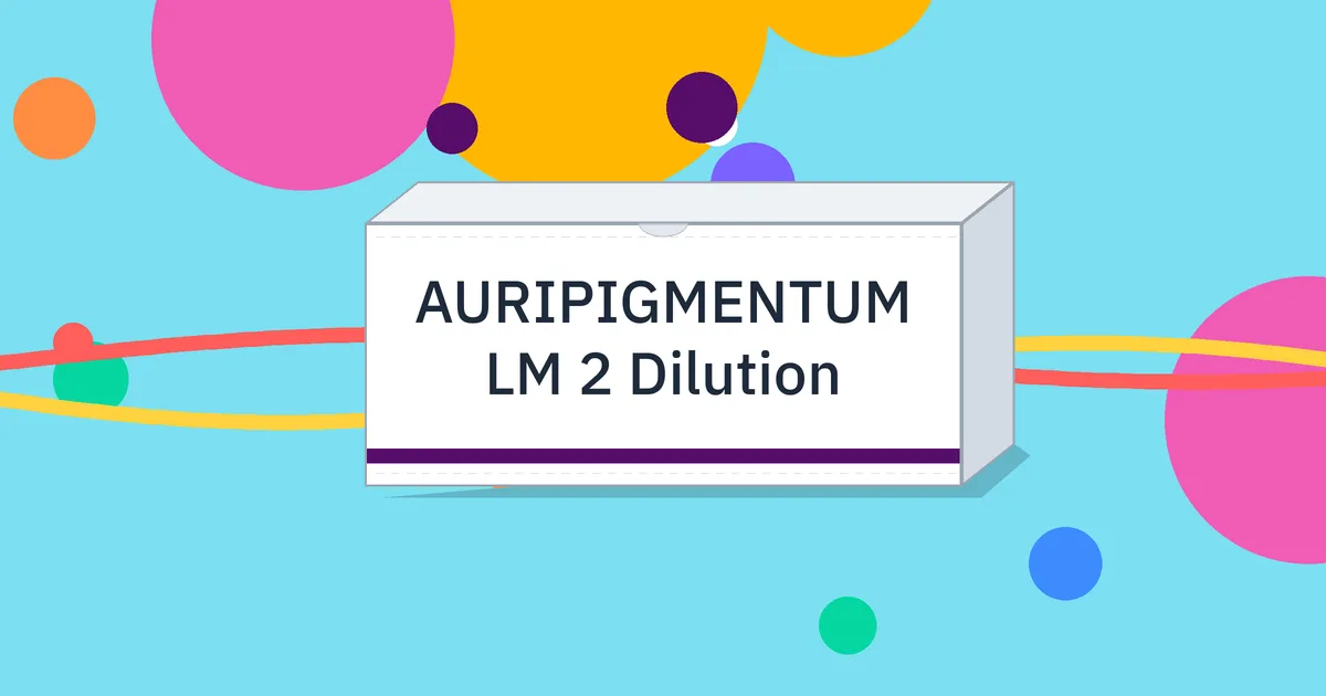 Symbolbild: Packung mit der Aufschrift AURIPIGMENTUM LM 2 Dilution (PZN 12782812) – Verfügbarkeit und Bezug in Apotheken in Frankfurt am Main