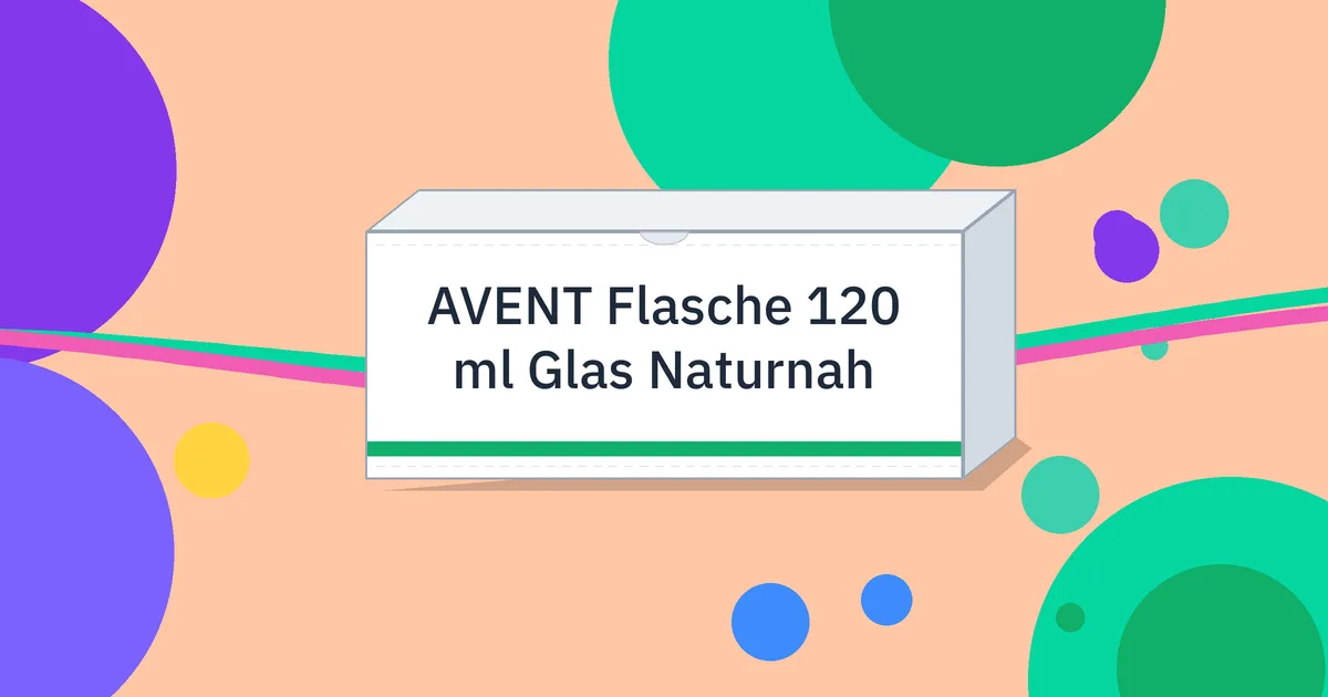 Symbolbild: Packung mit der Aufschrift AVENT Flasche 120 ml Glas Naturnah (PZN 07747274) – Verfügbarkeit und Bezug in Apotheken in Frankfurt am Main