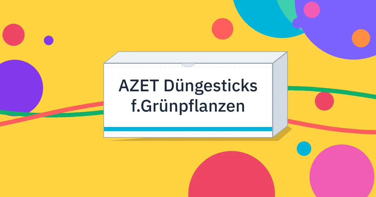 Symbolbild: Packung mit der Aufschrift AZET Düngesticks f.Grünpflanzen (PZN 09427160) – Verfügbarkeit und Bezug in Apotheken in Frankfurt am Main