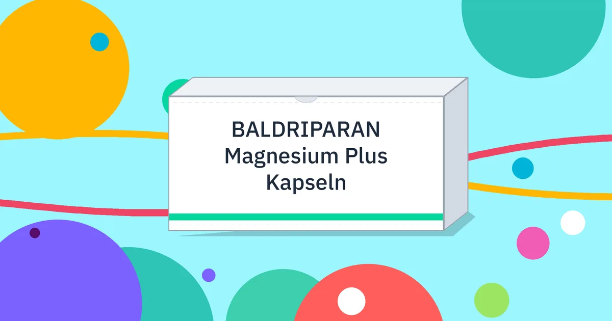 Symbolbild: Packung mit der Aufschrift BALDRIPARAN Magnesium Plus Kapseln (PZN 19927389) – Verfügbarkeit und Bezug in Apotheken in Frankfurt am Main