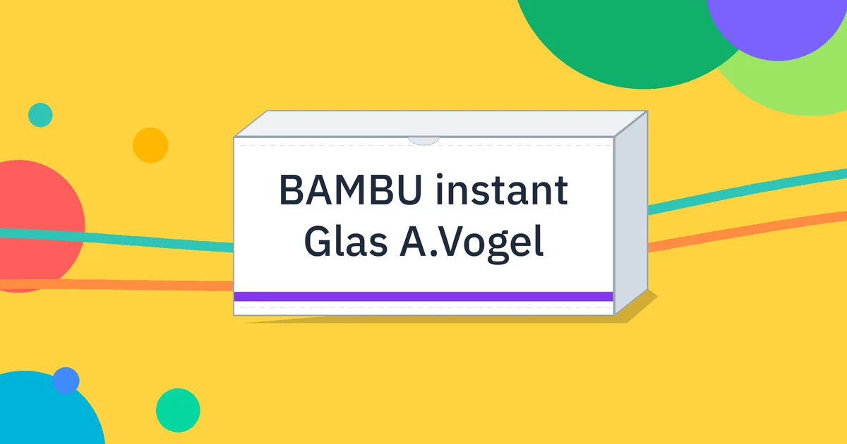 Symbolbild: Packung mit der Aufschrift BAMBU instant Glas A.Vogel (PZN 06877543) – Verfügbarkeit und Bezug in Apotheken in Frankfurt am Main
