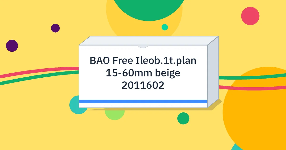 Symbolbild: Packung mit der Aufschrift BAO Free Ileob.1t.plan 15-60mm beige 2011602 (PZN 15406067) – Verfügbarkeit und Bezug in Apotheken in Frankfurt am Main