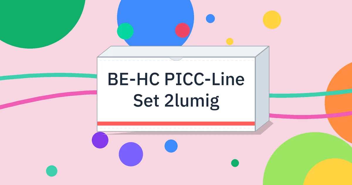 Symbolbild: Packung mit der Aufschrift BE-HC PICC-Line Set 2lumig (PZN 18242399) – Verfügbarkeit und Bezug in Apotheken in Frankfurt am Main