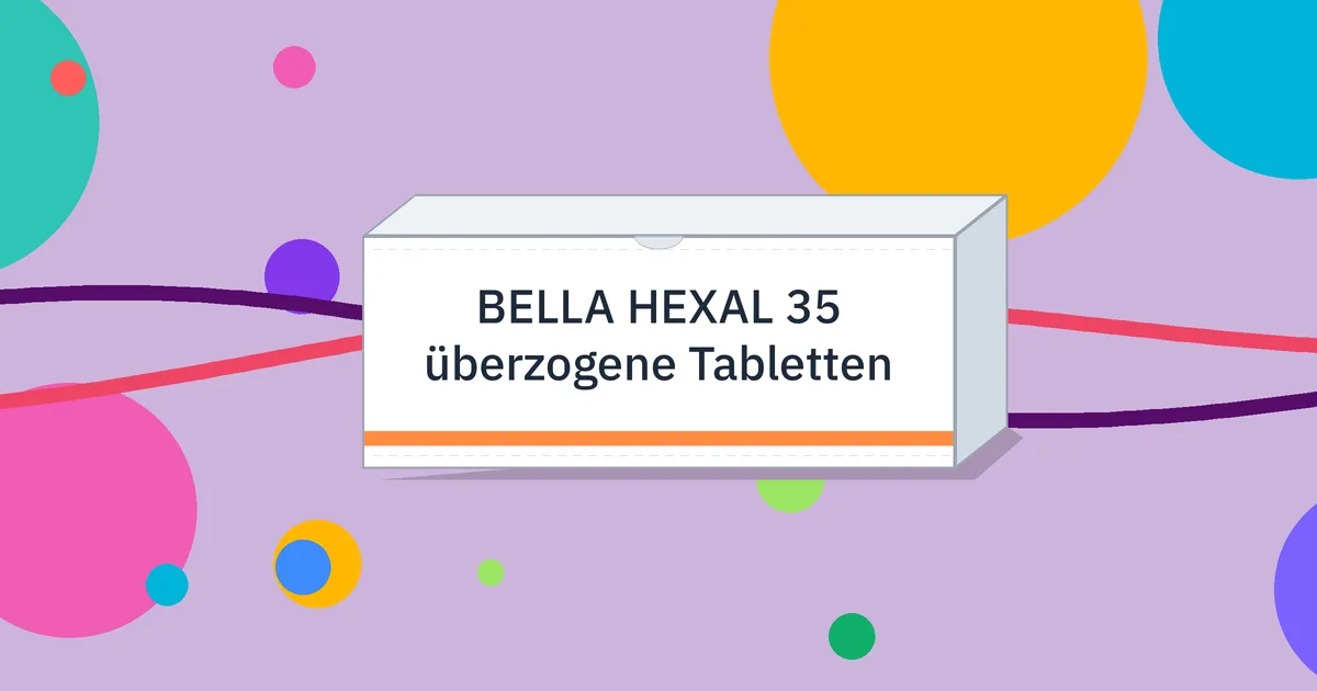 Symbolbild: Packung mit der Aufschrift BELLA HEXAL 35 überzogene Tabletten (PZN 02029410) – Verfügbarkeit und Bezug in Apotheken in Frankfurt am Main