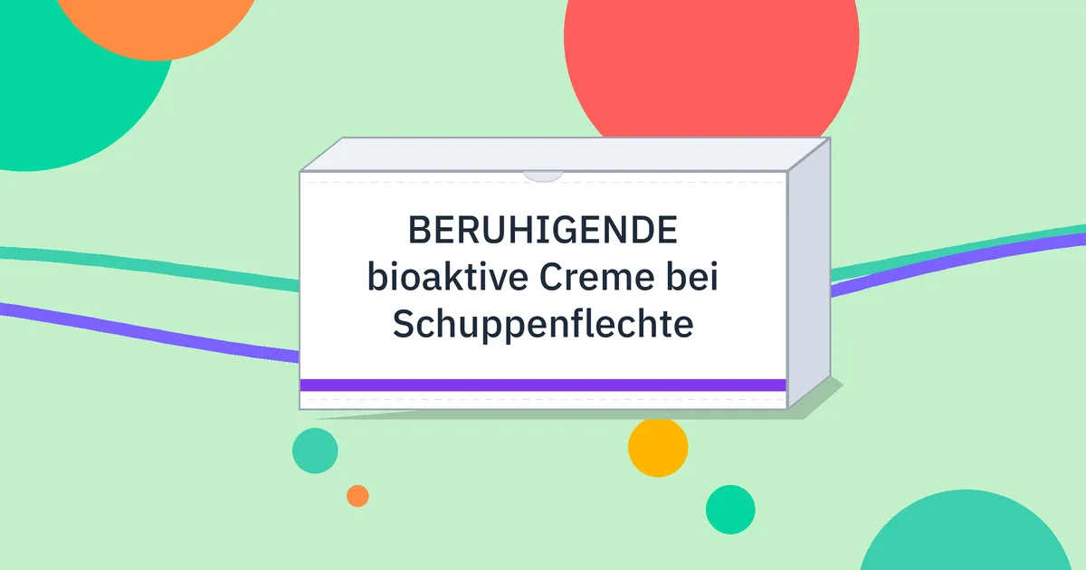 Symbolbild: Packung mit der Aufschrift BERUHIGENDE bioaktive Creme bei Schuppenflechte (PZN 19163532) – Verfügbarkeit und Bezug in Apotheken in Frankfurt am Main