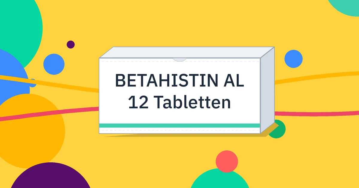 Symbolbild: Packung mit der Aufschrift BETAHISTIN AL 12 Tabletten (PZN 01309142) – Verfügbarkeit und Bezug in Apotheken in Frankfurt am Main