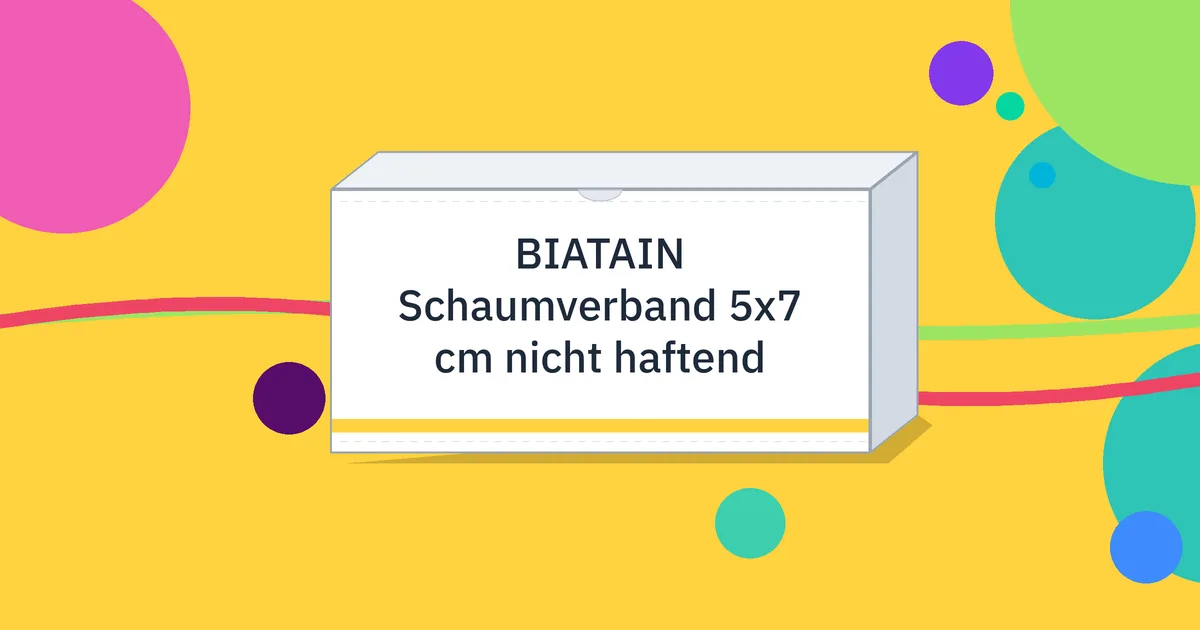 Symbolbild: Packung mit der Aufschrift BIATAIN Schaumverband 5x7 cm nicht haftend (PZN 06156387) – Verfügbarkeit und Bezug in Apotheken in Frankfurt am Main