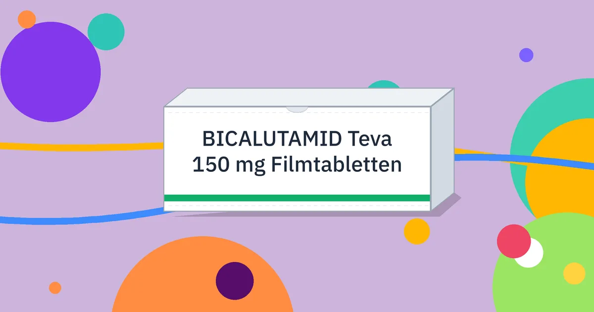 Symbolbild: Packung mit der Aufschrift BICALUTAMID Teva 150 mg Filmtabletten (PZN 05356457) – Verfügbarkeit und Bezug in Apotheken in Frankfurt am Main