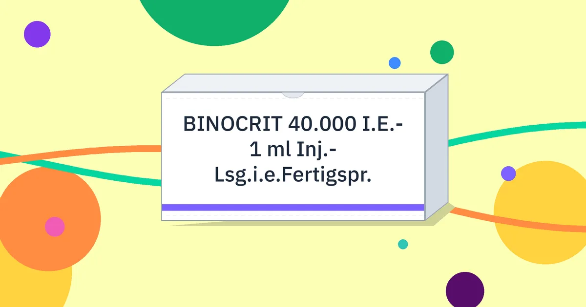Symbolbild: Packung mit der Aufschrift BINOCRIT 40.000 I.E.-1 ml Inj.-Lsg.i.e.Fertigspr. (PZN 17294715) – Verfügbarkeit und Bezug in Apotheken in Frankfurt am Main
