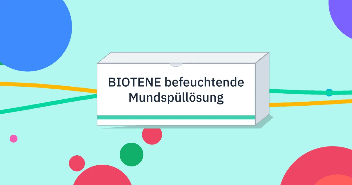 Symbolbild: Packung mit der Aufschrift BIOTENE befeuchtende Mundspüllösung (PZN 06469353) – Verfügbarkeit und Bezug in Apotheken in Frankfurt am Main