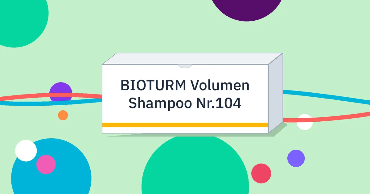 Symbolbild: Packung mit der Aufschrift BIOTURM Volumen Shampoo Nr.104 (PZN 15204642) – Verfügbarkeit und Bezug in Apotheken in Frankfurt am Main