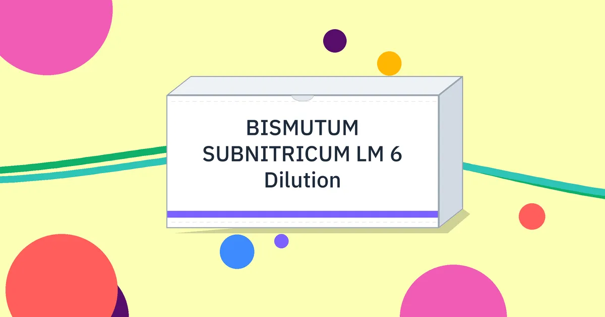 Symbolbild: Packung mit der Aufschrift BISMUTUM SUBNITRICUM LM 6 Dilution (PZN 13388537) – Verfügbarkeit und Bezug in Apotheken in Frankfurt am Main