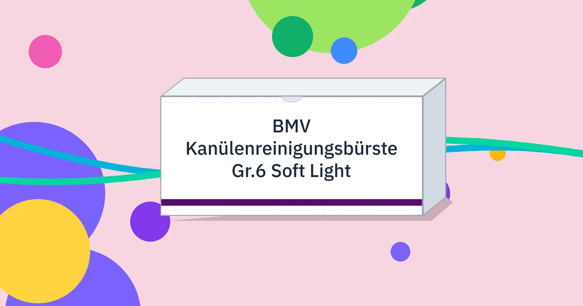 Symbolbild: Packung mit der Aufschrift BMV Kanülenreinigungsbürste Gr.6 Soft Light (PZN 18204080) – Verfügbarkeit und Bezug in Apotheken in Frankfurt am Main