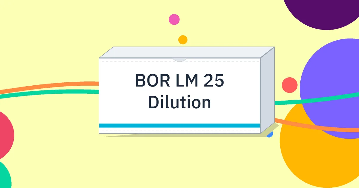 Symbolbild: Packung mit der Aufschrift BOR LM 25 Dilution (PZN 12795849) – Verfügbarkeit und Bezug in Apotheken in Frankfurt am Main