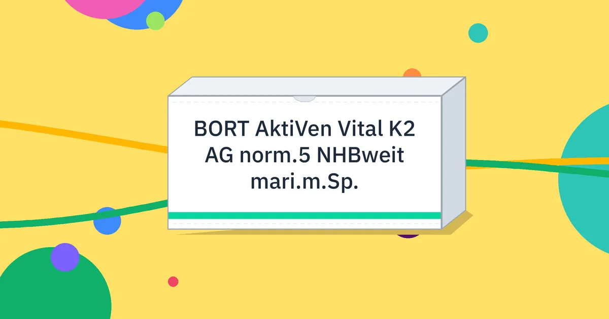 Symbolbild: Packung mit der Aufschrift BORT AktiVen Vital K2 AG norm.5 NHBweit mari.m.Sp. (PZN 13733313) – Verfügbarkeit und Bezug in Apotheken in Frankfurt am Main