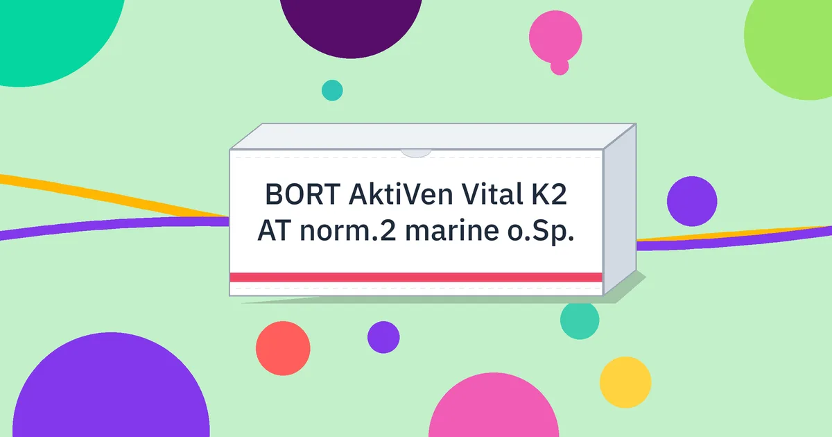 Symbolbild: Packung mit der Aufschrift BORT AktiVen Vital K2 AT norm.2 marine o.Sp. (PZN 13741666) – Verfügbarkeit und Bezug in Apotheken in Frankfurt am Main