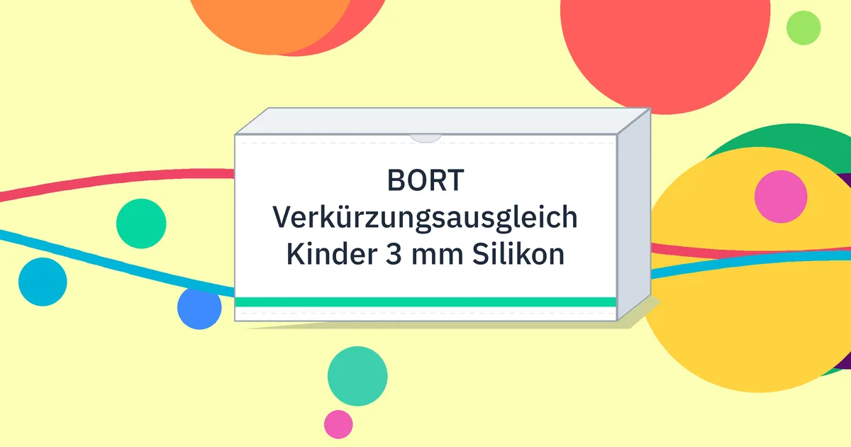 Symbolbild: Packung mit der Aufschrift BORT Verkürzungsausgleich Kinder 3 mm Silikon (PZN 01795361) – Verfügbarkeit und Bezug in Apotheken in Frankfurt am Main