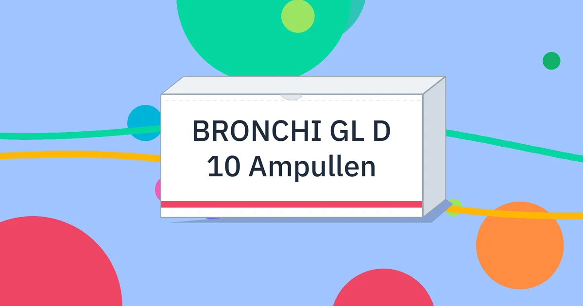 Symbolbild: Packung mit der Aufschrift BRONCHI GL D 10 Ampullen (PZN 03359693) – Verfügbarkeit und Bezug in Apotheken in Frankfurt am Main