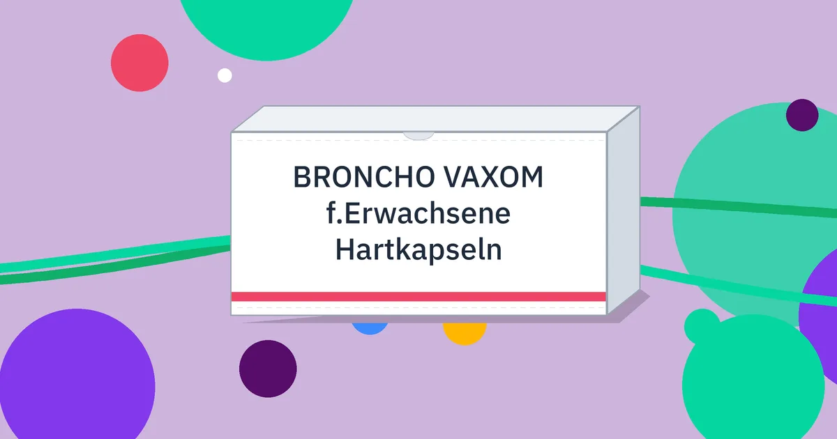 Symbolbild: Packung mit der Aufschrift BRONCHO VAXOM f.Erwachsene Hartkapseln (PZN 08448355) – Verfügbarkeit und Bezug in Apotheken in Frankfurt am Main