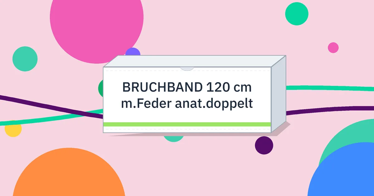 Symbolbild: Packung mit der Aufschrift BRUCHBAND 120 cm m.Feder anat.doppelt (PZN 02007779) – Verfügbarkeit und Bezug in Apotheken in Frankfurt am Main
