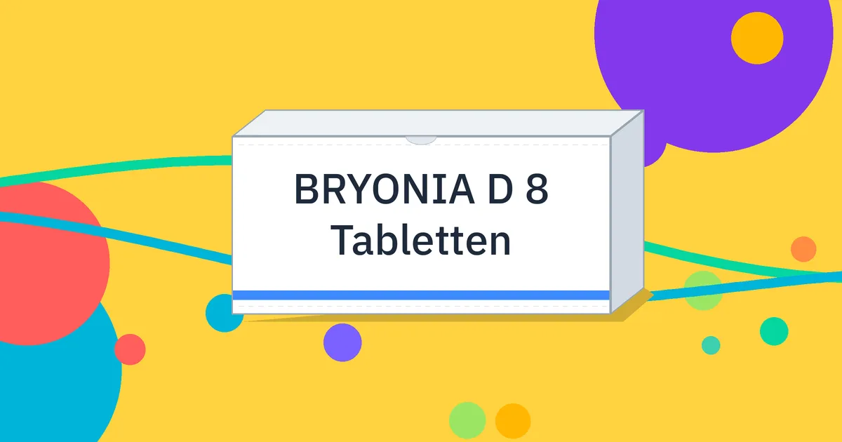 Symbolbild: Packung mit der Aufschrift BRYONIA D 8 Tabletten (PZN 04208140) – Verfügbarkeit und Bezug in Apotheken in Frankfurt am Main