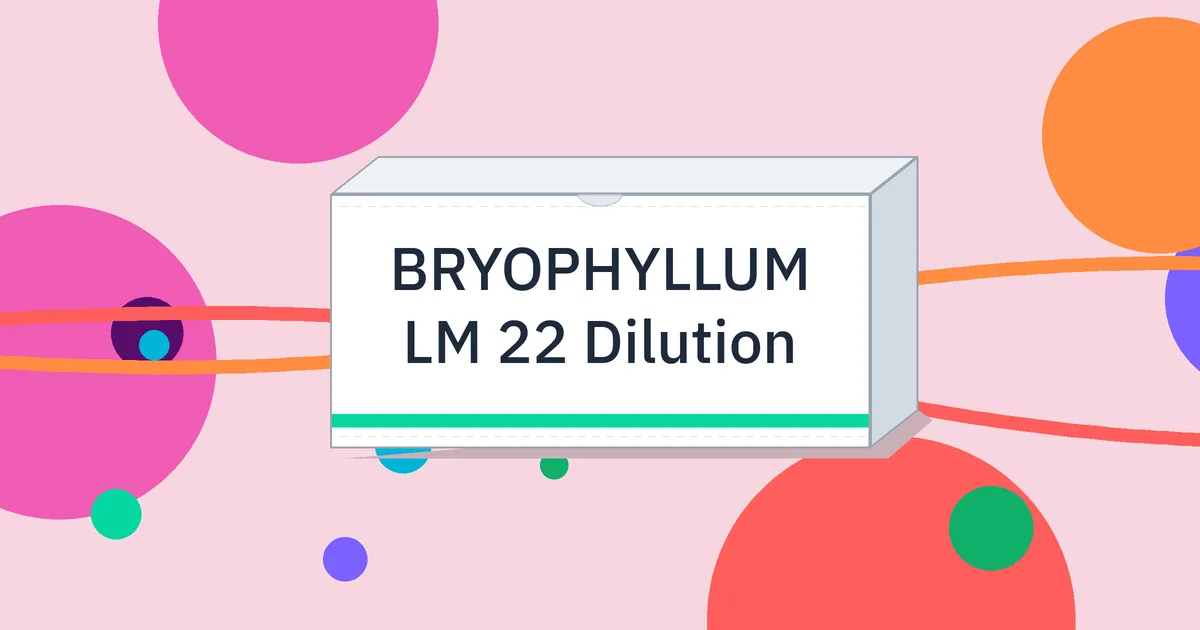 Symbolbild: Packung mit der Aufschrift BRYOPHYLLUM LM 22 Dilution (PZN 13397602) – Verfügbarkeit und Bezug in Apotheken in Frankfurt am Main