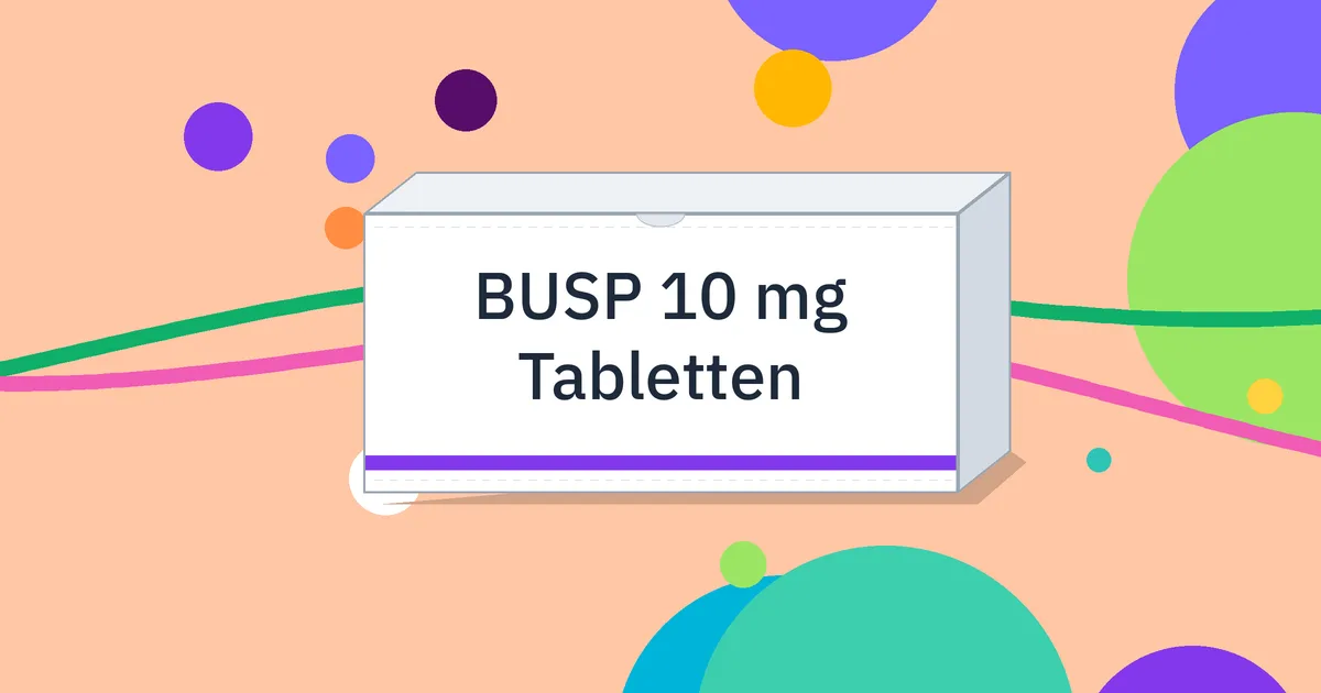 Symbolbild: Packung mit der Aufschrift BUSP 10 mg Tabletten (PZN 08671998) – Verfügbarkeit und Bezug in Apotheken in Frankfurt am Main